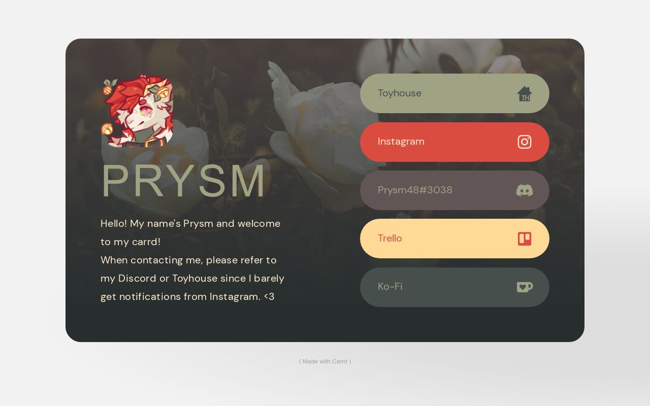 Prysm Carrd